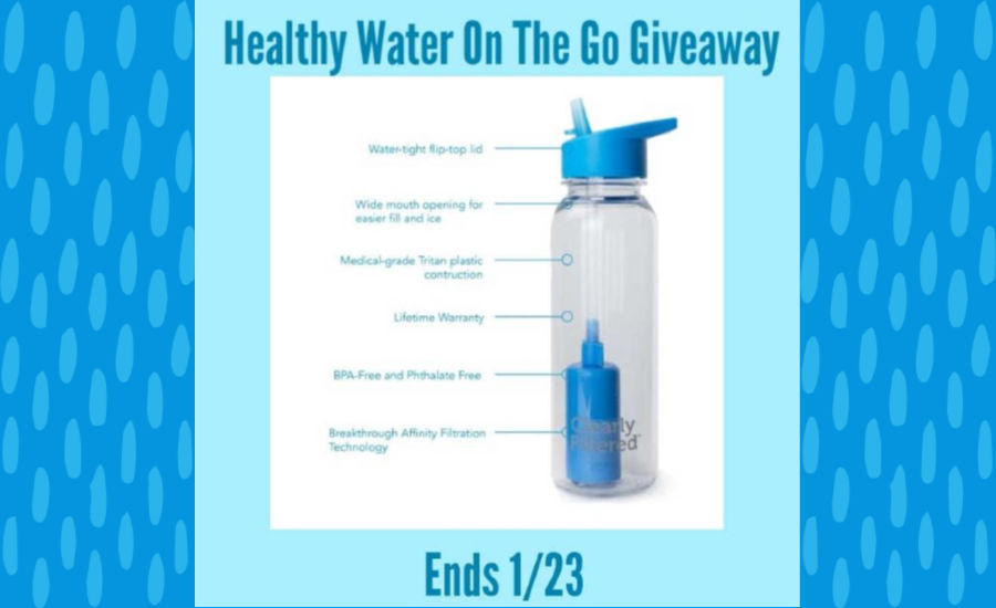 Healthy Water on the Go Giveaway ends 1/23/20 - SimpleStepsForLivingLife